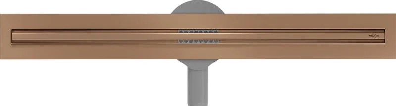 Mexen Flat 360° Slim rotační lineární odtok 60 cm, kartáčovaná měď - 1C41060