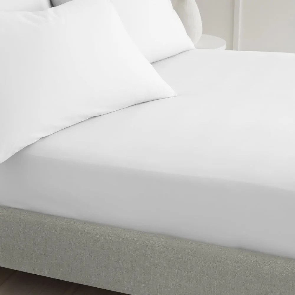 Bílé napínací prostěradlo z bavlněného perkálu 150x200 cm Cotton Percale – Bianca