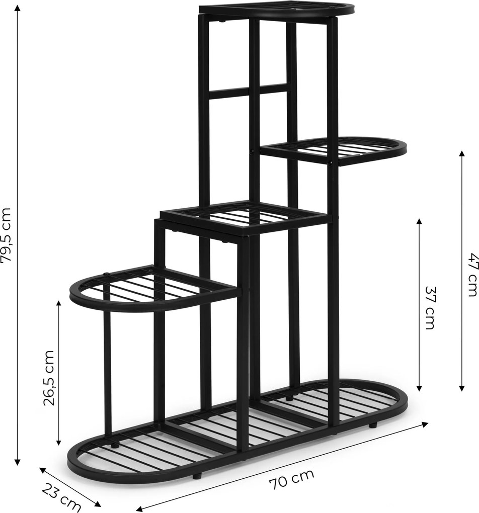 Stojan na květiny INDUSTRY 79,5x70 cm černý