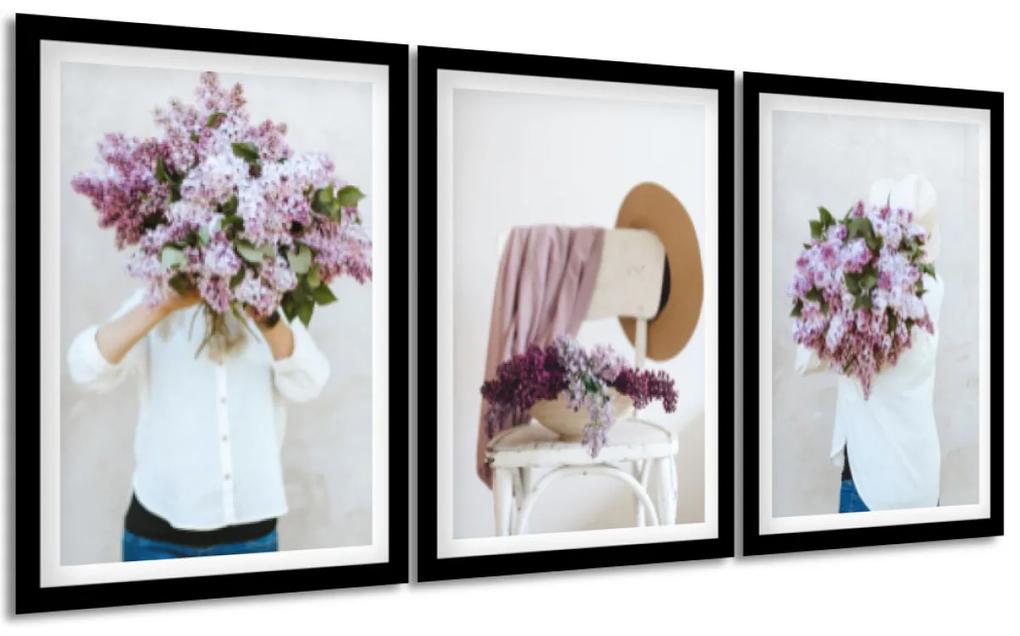 Gario Sada plakátů Nádherné květy Barva rámu: Bílá, Velikost: 99 x 45 cm