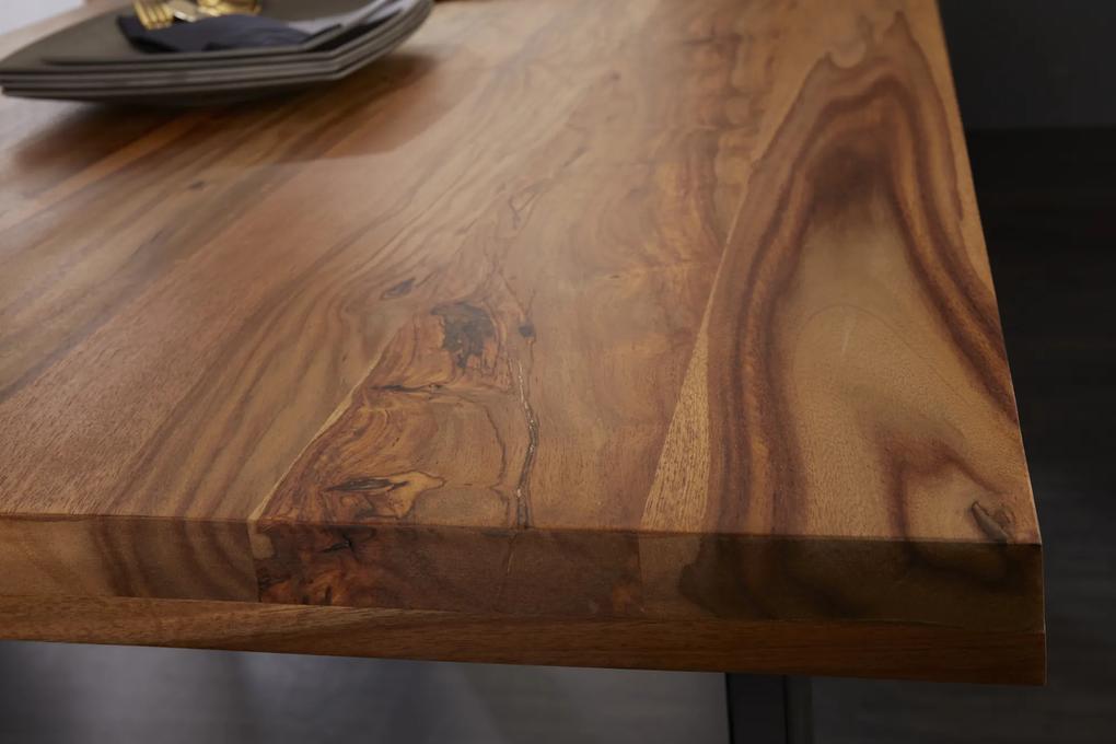 Noble Home Masivní sheeshamový jídelní stůl Kardano, 140 cm