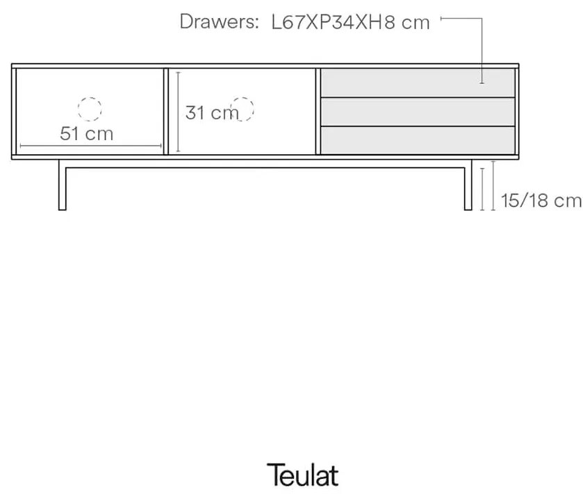 Tv skříňka sierra bílá světlý dub 180 x 40 MUZZA