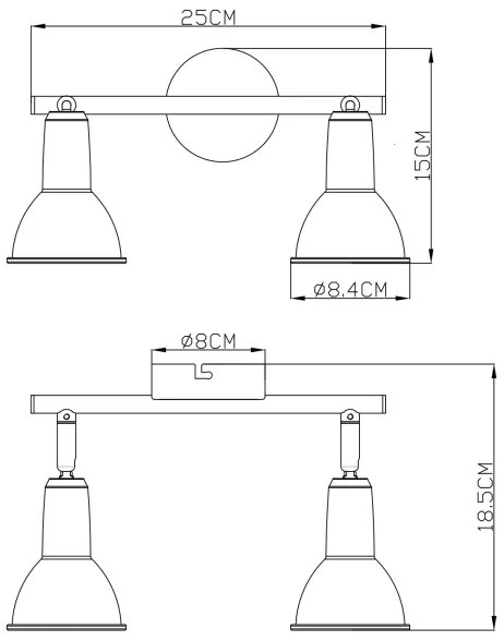 Globo 54648-2 - Bodové svítidlo 2xE14/40W