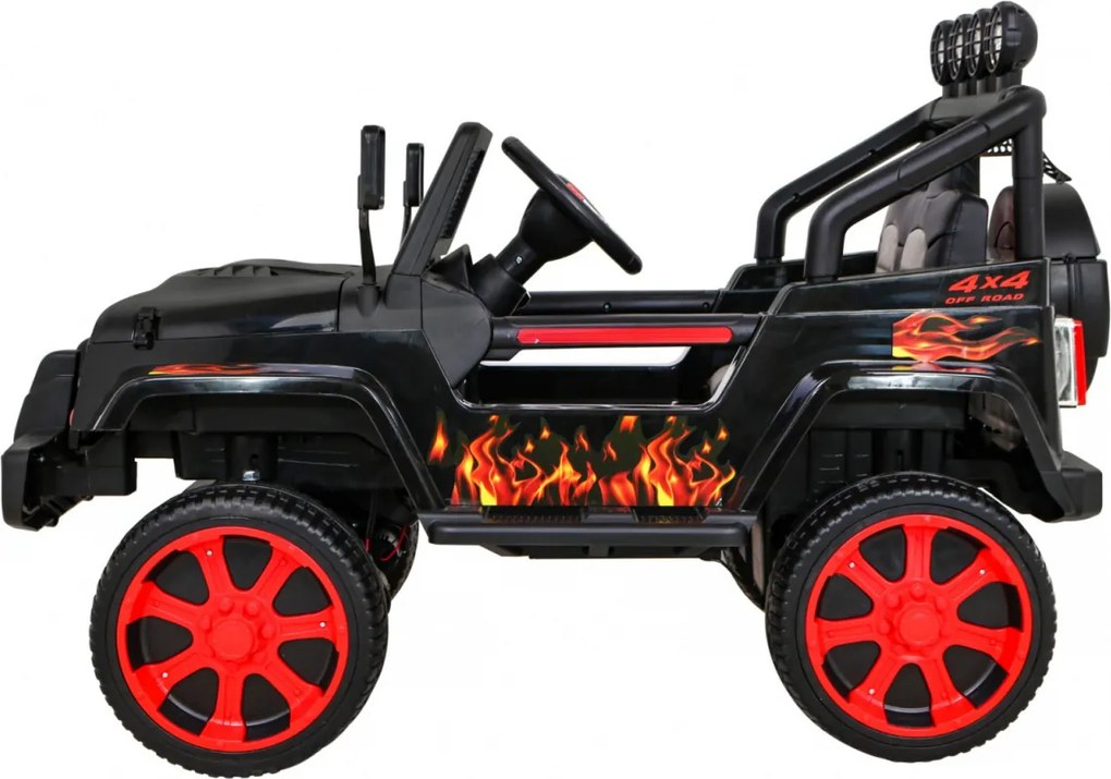 Ramiz Terénní autíčko Raptor Drifter plameny + ovladač + pohon 4x4 + úložný prostor + pozvolný rozjezd + MP3 LED