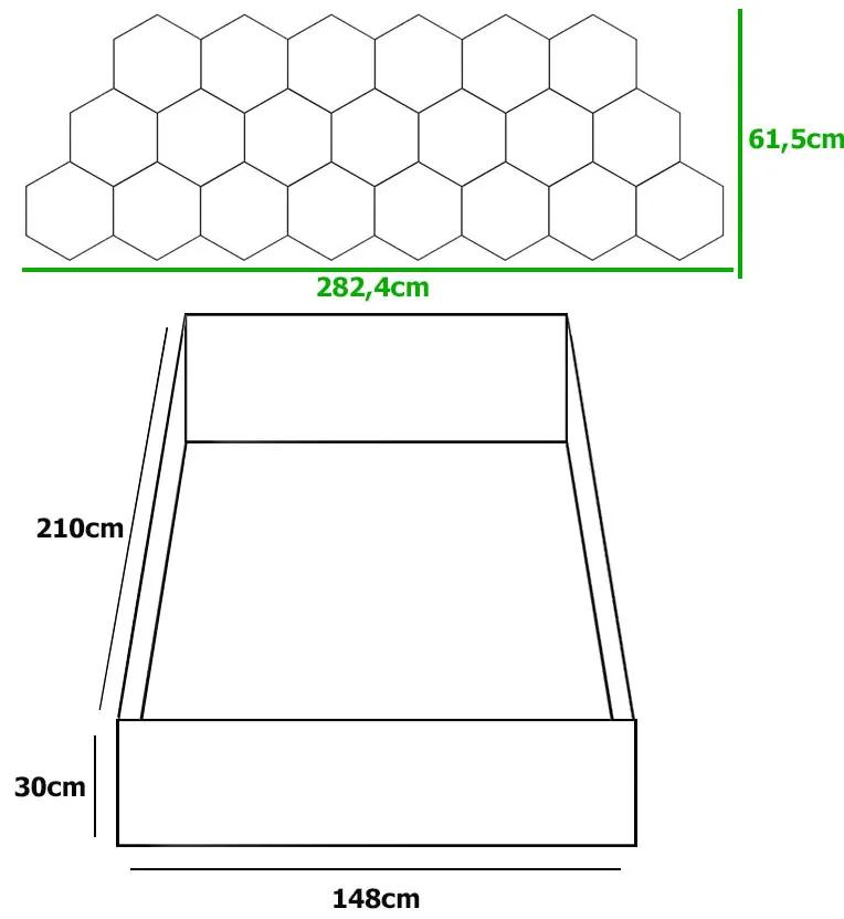 Eka Čalouněná postel Lucy 3 - 140x200 cm Barva látky Trinity: (2304) Béžová, Úložný prostor: Bez úložného prostoru