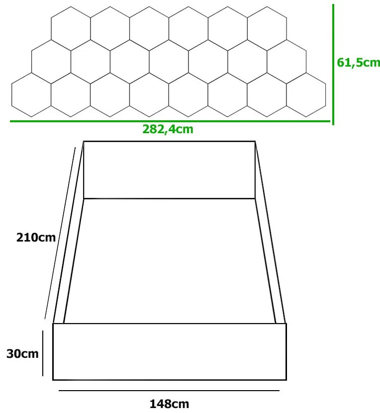 Eka Čalouněná postel Lucy 3 - 140x200 cm Barva látky Trinity: (2316) Černá, Úložný prostor: Bez úložného prostoru