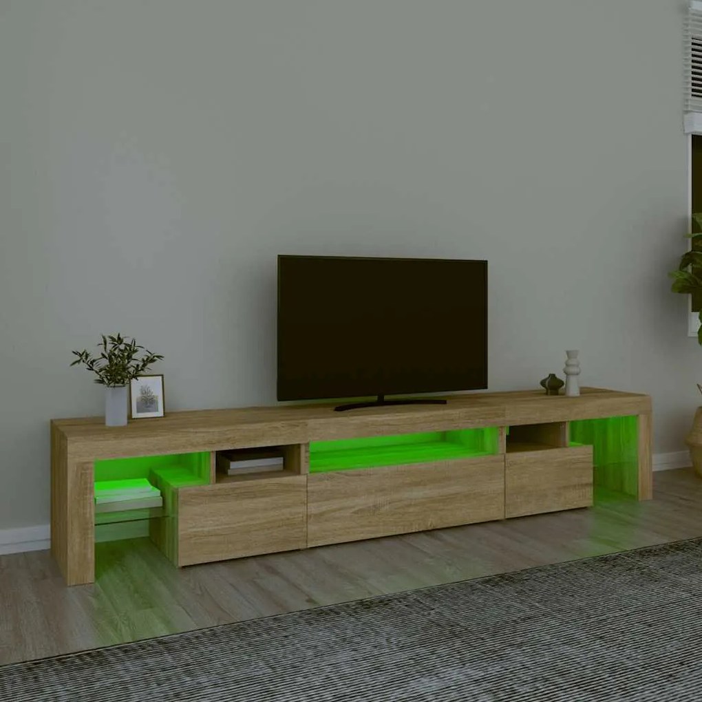 TV skříňka s LED osvětlením dub sonoma 215x36,5x40 cm 3152796
