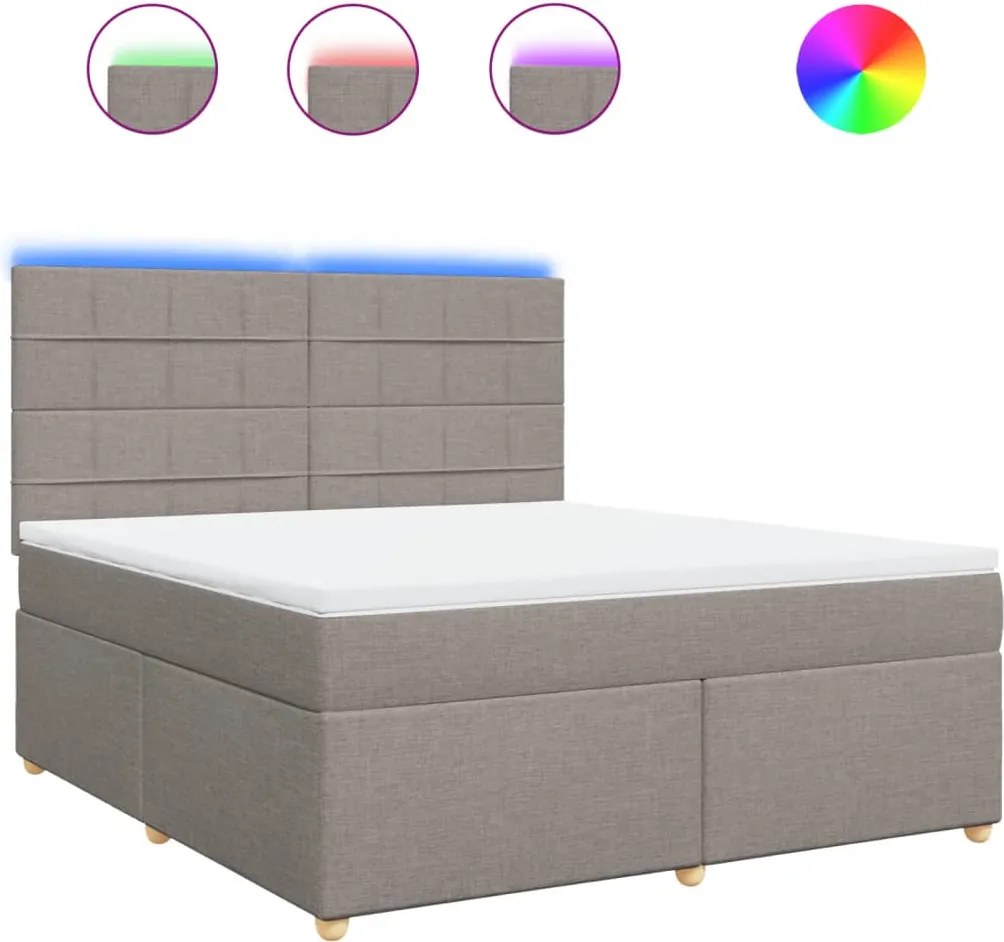 Box spring postel s matrací taupe 180x200 cm textil 3293663