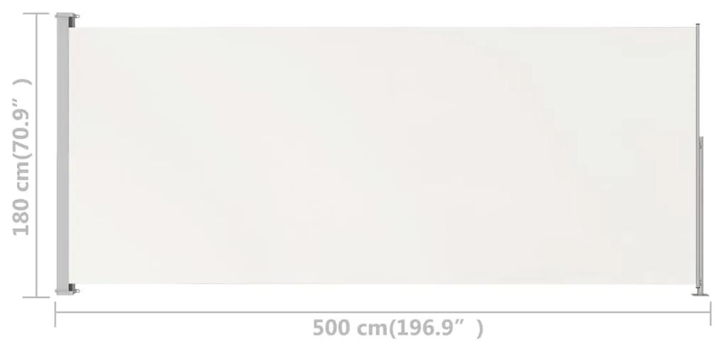 Zatahovací boční markýza 180 x 500 cm krémová,  313406