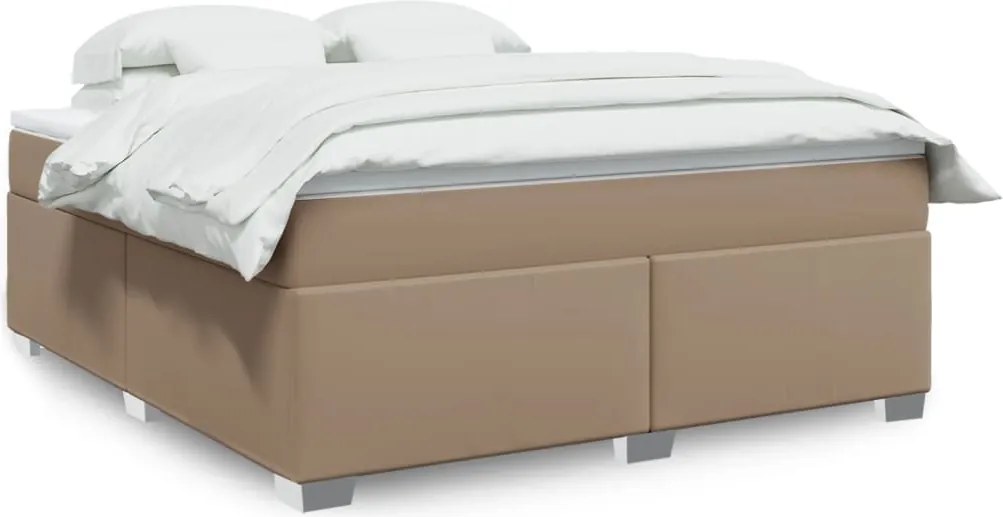 Box spring postel s matrací cappuccino 180 x 200 cm umělá kůže 3285224