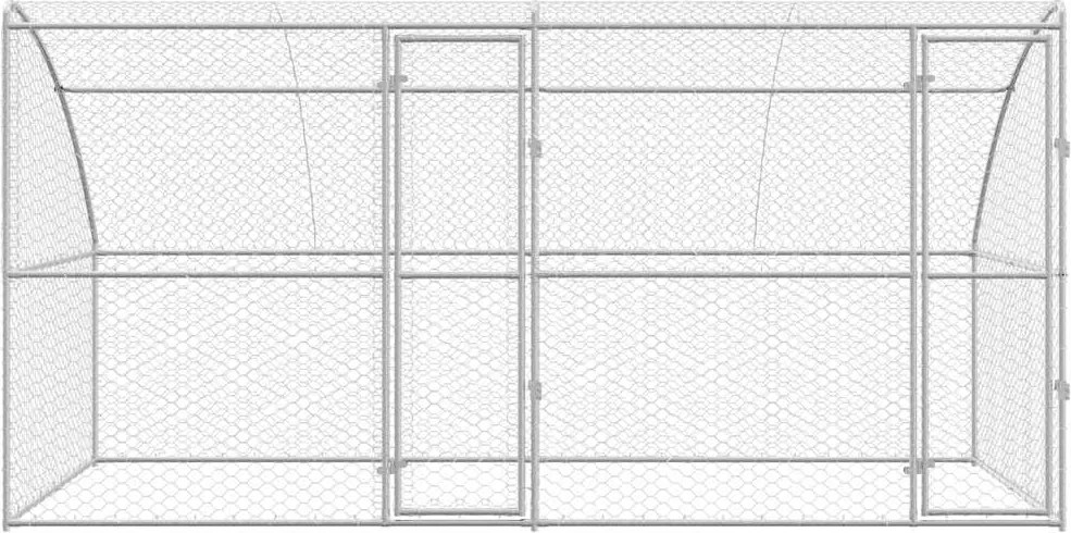 Psí kennel 2 ks Stříbrná 4 x 2 x 2 m Pozinkovaná ocel 3368333