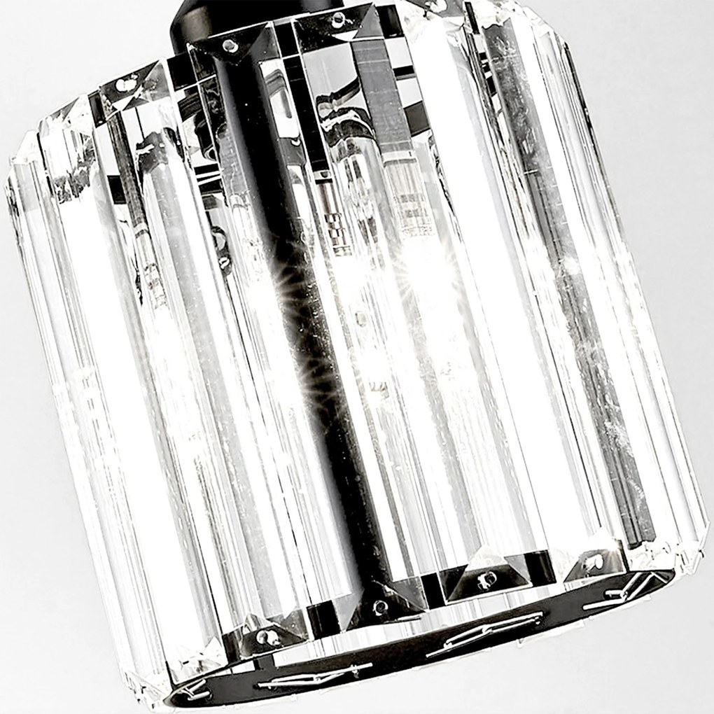 Toolight Toolight, křišťálová závěsná lampa E27 60W APP511-1CP, černá, OSW-08551