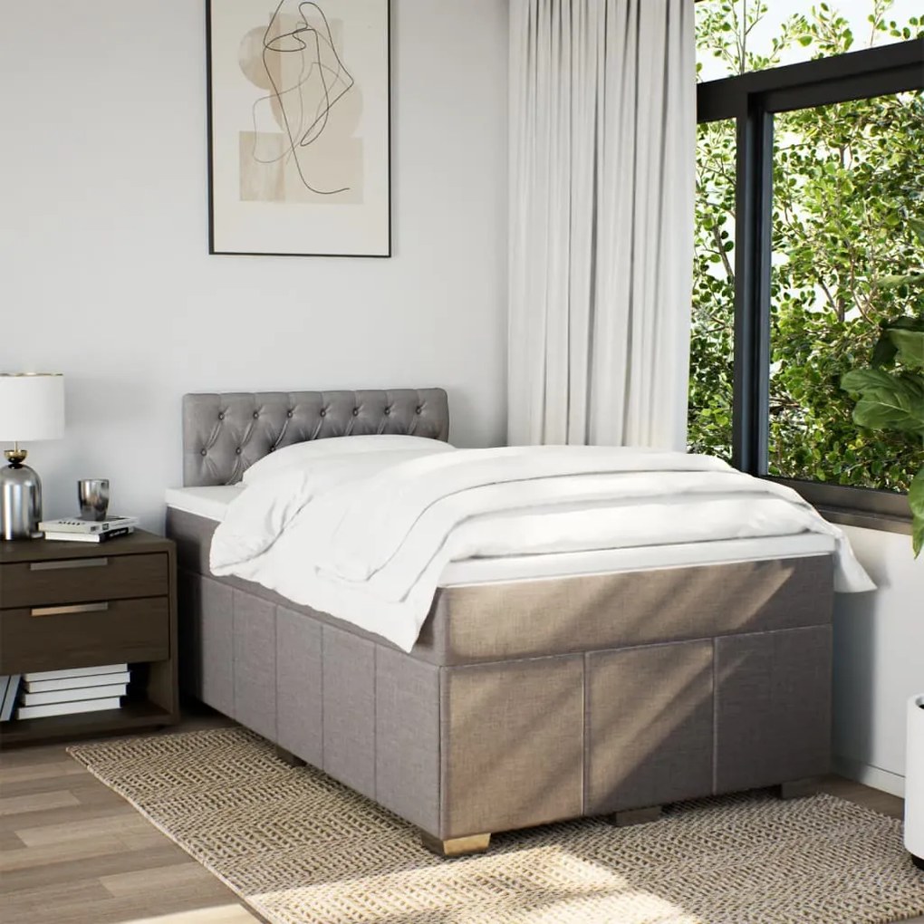 Box spring postel s matrací taupe 120x190 cm textil 3287018