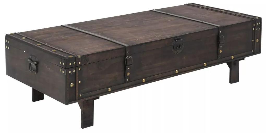 Konferenční stolek z masivního dřeva vintage styl 120x55x35 cm,  245802