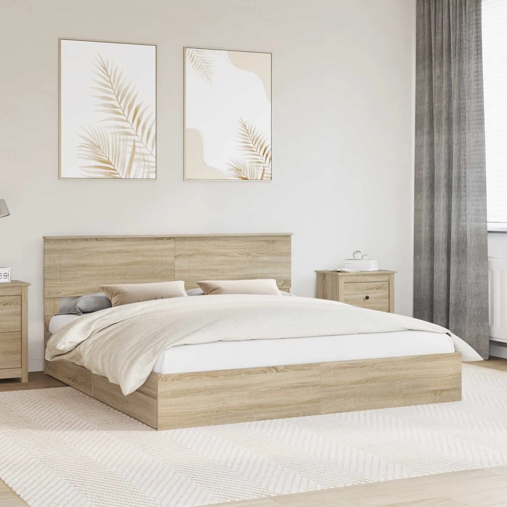 Postel s úložným prostorem se zásuvkou Sonoma dub 180 x 200 cm 3408433