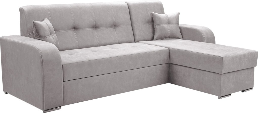 Rohová rozkládací sedací souprava do L MISOL, 240 cm, s úložným prostorem Roh pohovky: Levý roh, Barva látky: Tmavě hnědá (Yuma 38)