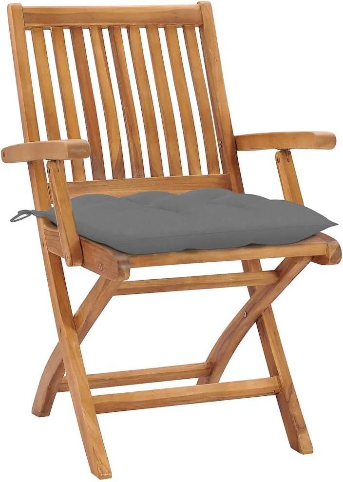 Skládací židle s polštáři, 8 ks, masivní teakové dřevo 3072793