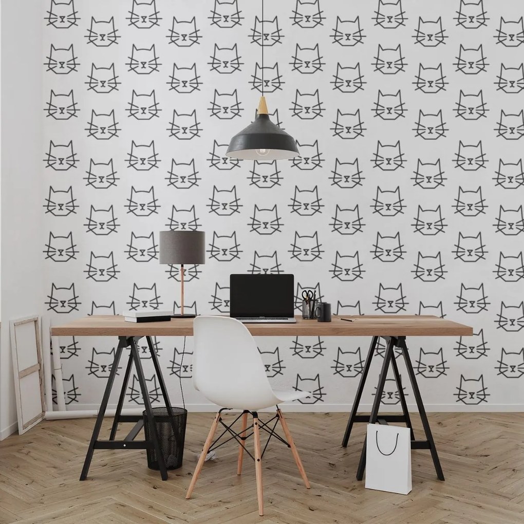 Ekomazlíček Tapeta CAT HEAD Typ tapety: Vinylová tapeta matná (samolepící), Šířka tapety: 100 cm, Výška tapety: 350 cm