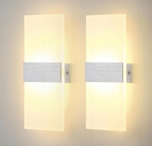 Nástěnná Led lampa do interiéru, moderní lampa, osvětlení interiéru 2x12W