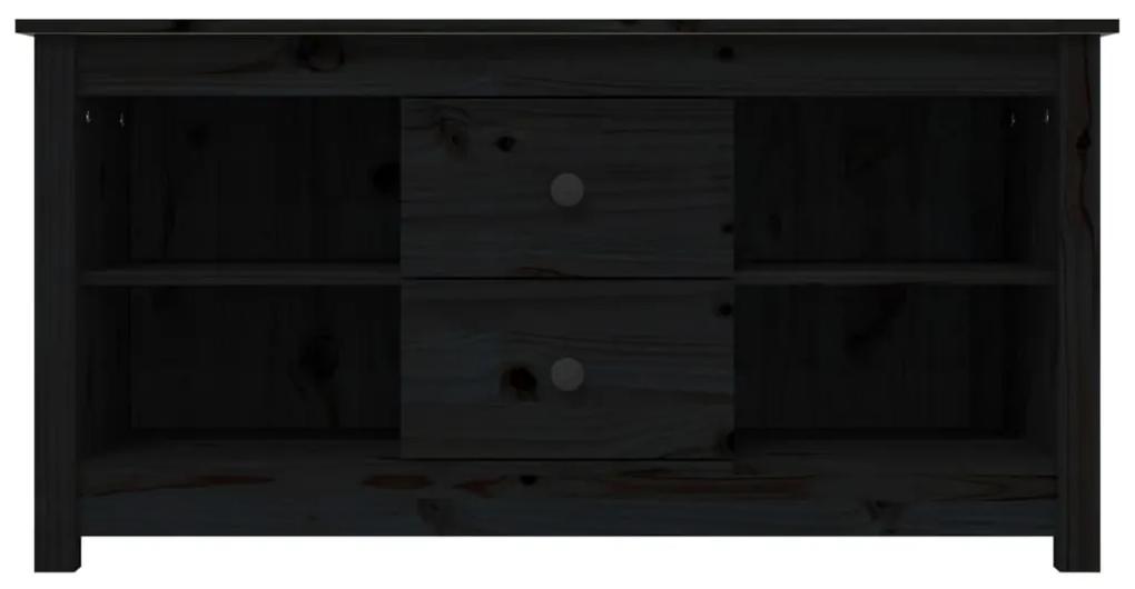 TV skříňka černá 103 x 36,5 x 52 cm masivní borové dřevo - Default Title