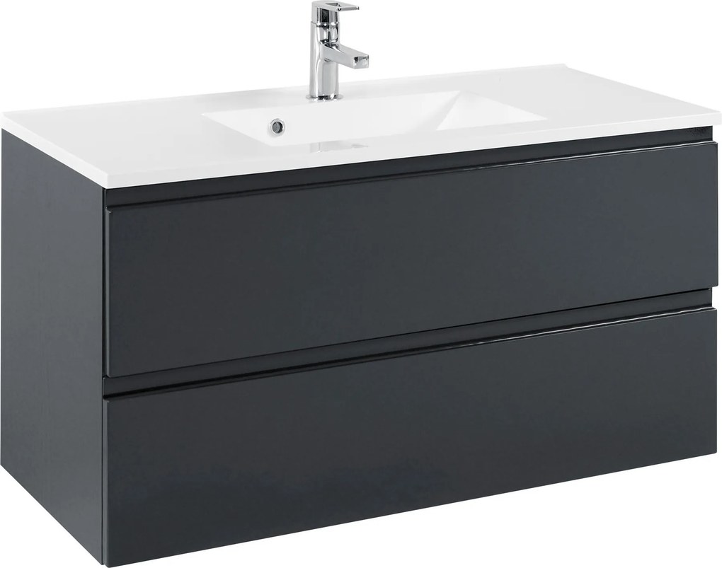 XXXLutz SKŘÍŇKA S UMYVADLEM, barvy grafitu, šedá, 100 cm Held - Online Only koupelnové skříňky - 000307002414