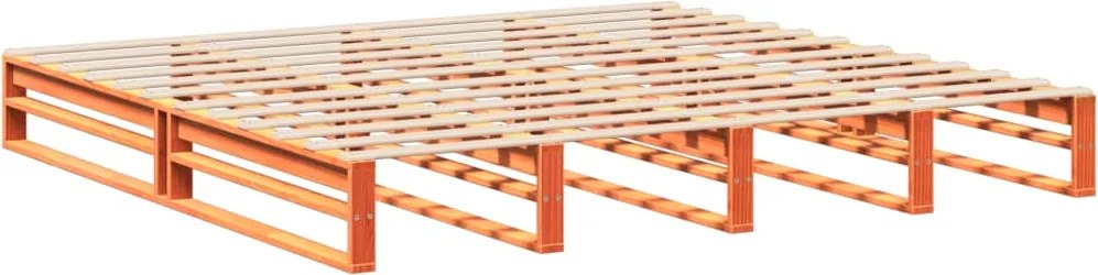 Postel bez matrace voskově hnědá 200 x 200 cm masivní borovice 3302308