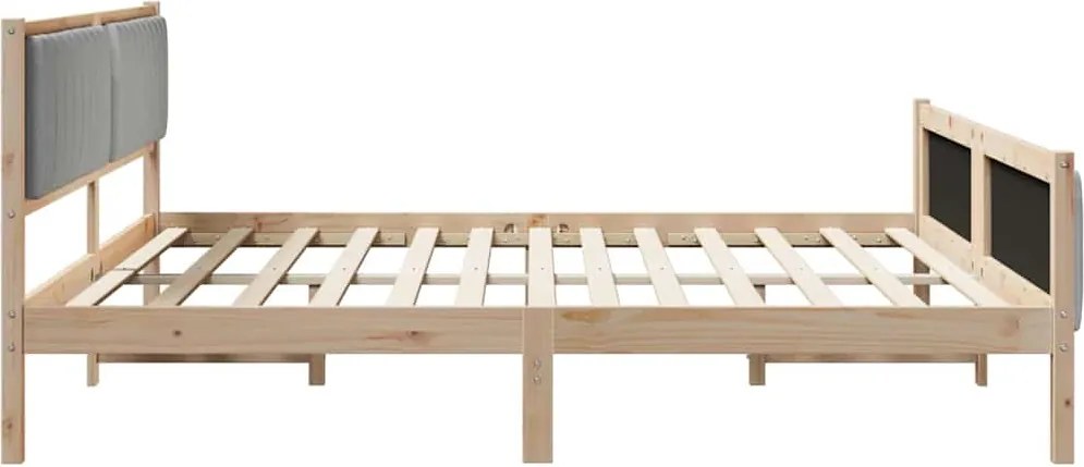 Rám postele s čelo Hnědá a světlá šedá 200 x 200 cm 3394298