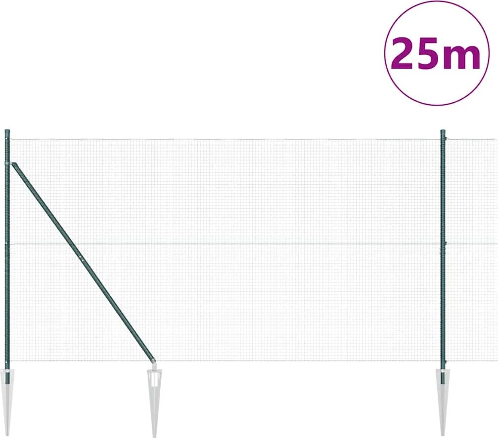 Svařované drátěné ploty s hroty 25 x 1,4 m Ocel potažená PVC 3352090