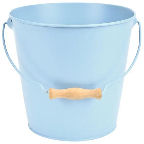 Kovový kbelík zahradní, kov, v. 20,5 cm, - modrá
