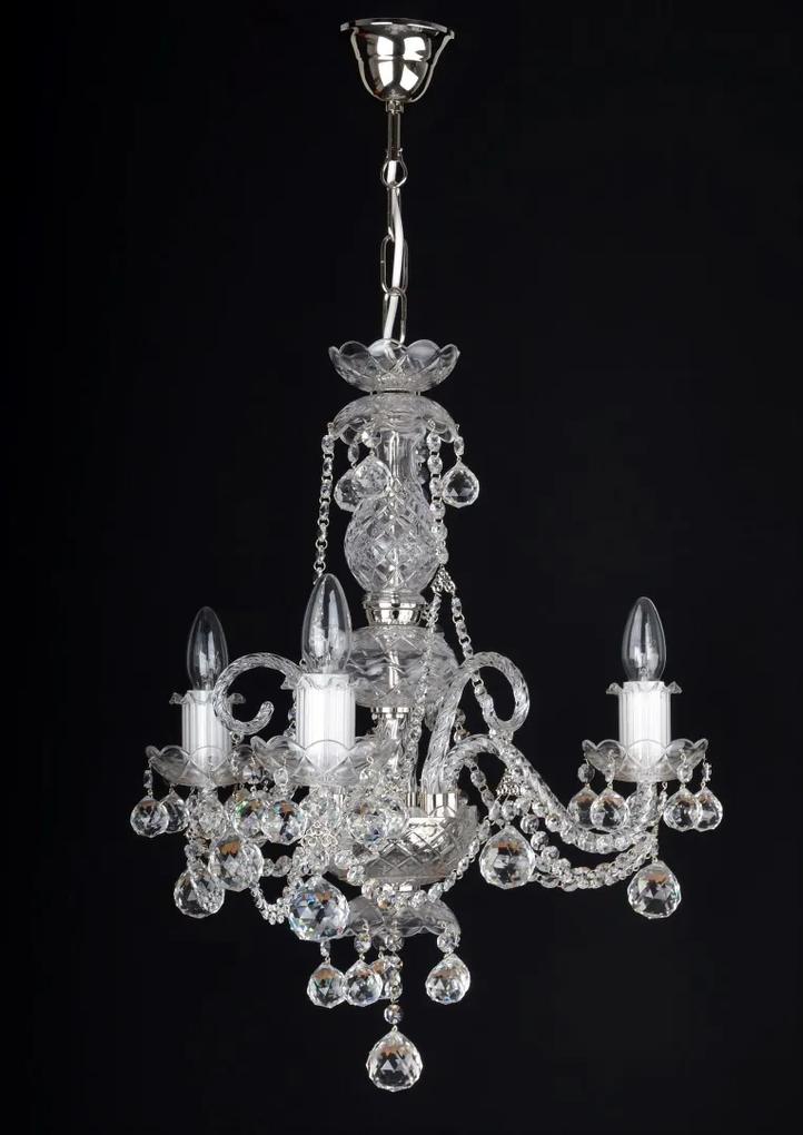 3 Arms small  crystal chandelier with cut crystal balls