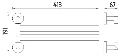 Nimco Držák na ručníky otočný, 41 cm UNIX - UN 13096-3-26