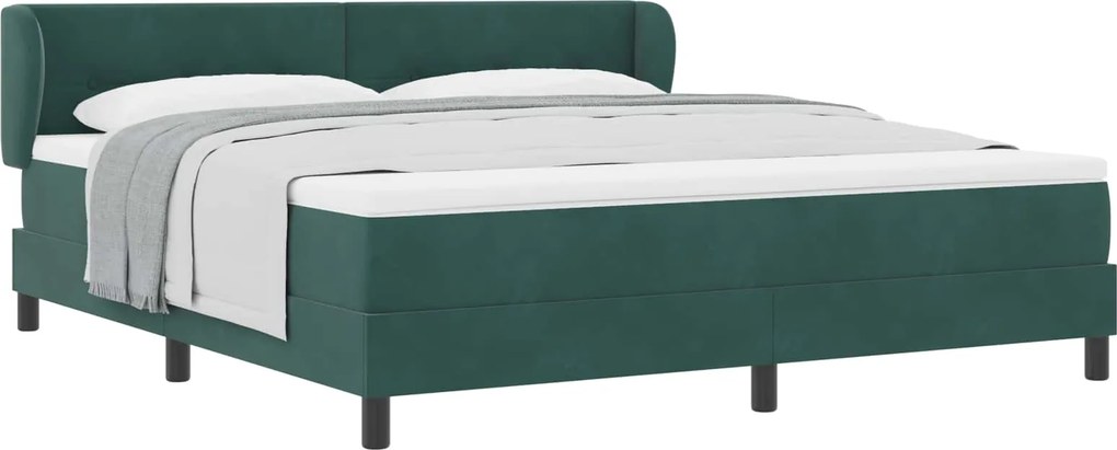 Postel s boxspringem s čelo Tmavě zelená 180 x 200 cm samet 3340403