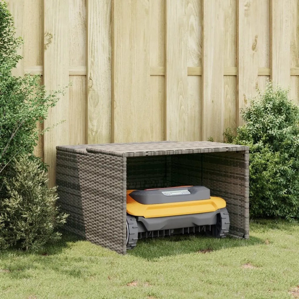 vidaXL Garáž pro robotickou sekačku 86x90x52/57 cm polyratan [365404] Barva: Hnědá