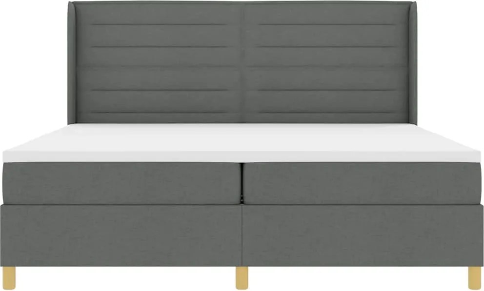 Postel s boxspringem s matrací Tmavě šedá 200 x 200 cm textil 3341792