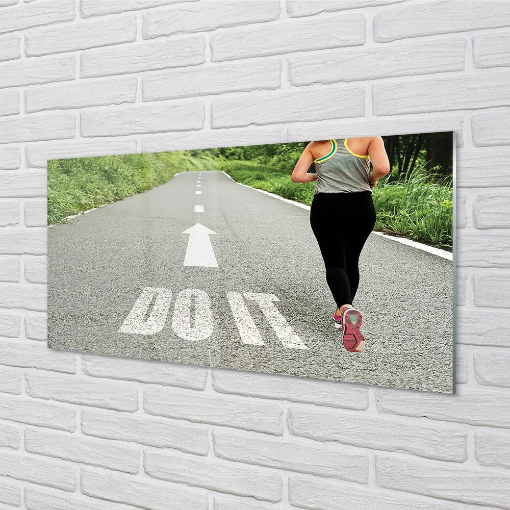 akrylový obraz Žena road kurz 140x70 cm