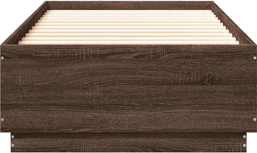 Rám postele hnědý dub 100 x 200 cm kompozitní dřevo 3209722