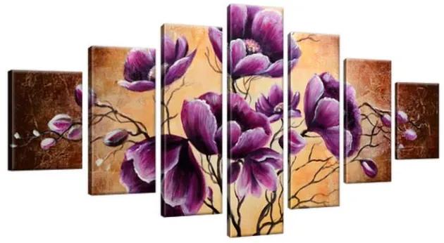 Ručně malovaný obraz Rostoucí fialové květy 210x100cm RM1506A_7A