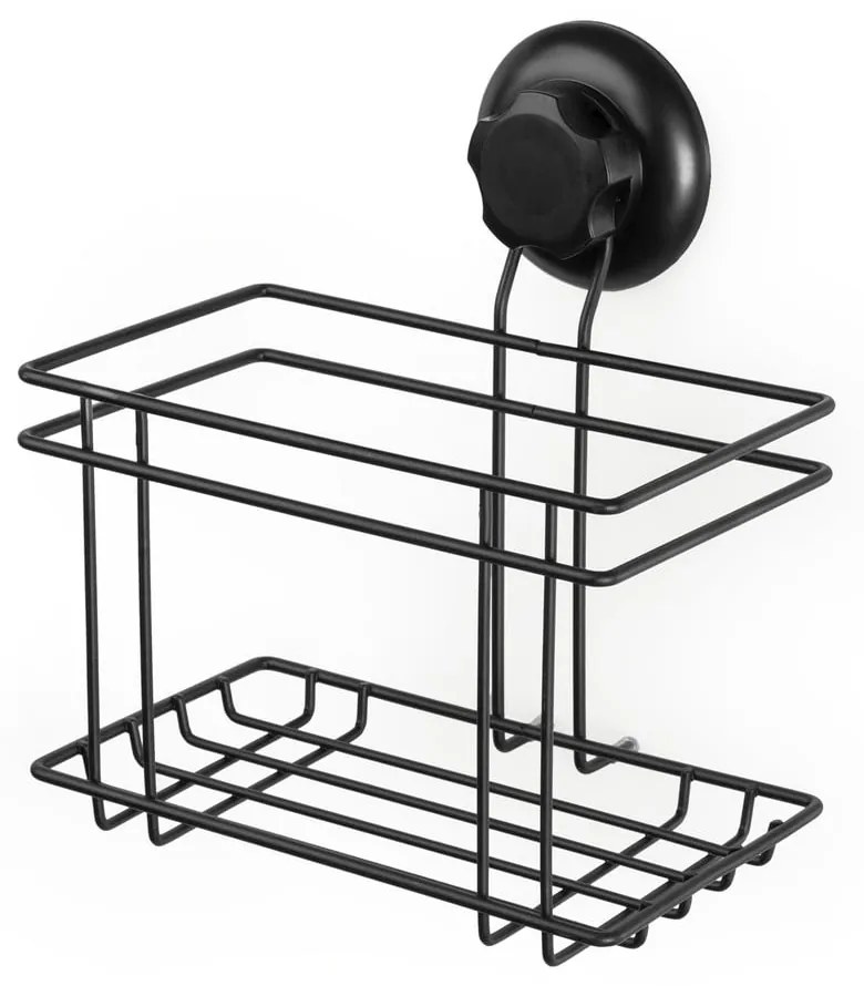 Černá samodržící nástěnná koupelnová polička Compactor Bestlock Black Utensils Holder