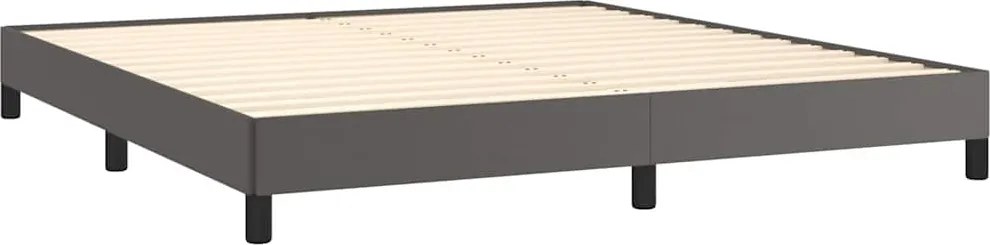 Box spring postel s matrací šedá 180x200 cm umělá kůže 3127329