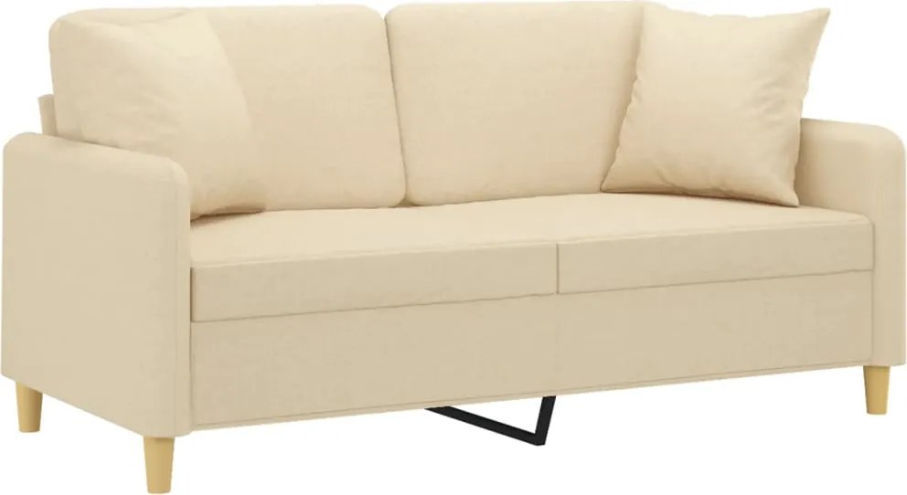 2místná pohovka s polštáři krémová 140 cm textil 3200911
