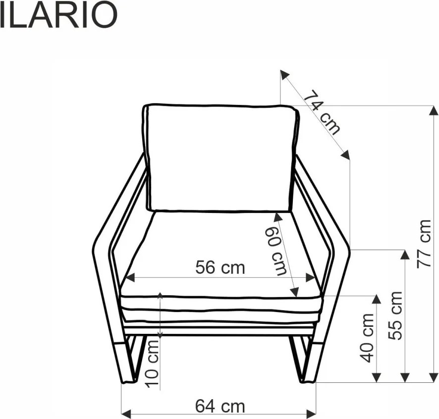 Křeslo ILARIO — kov, masiv, umělý ratan, krémová