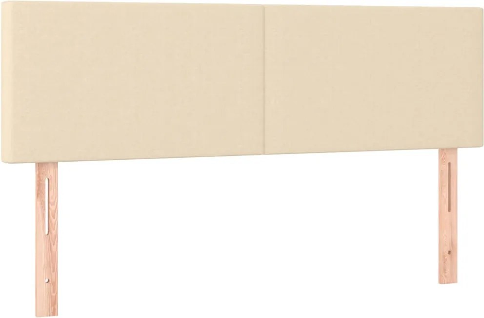Box spring postel s matrací a LED krémová 140x200 cm textil 3133002