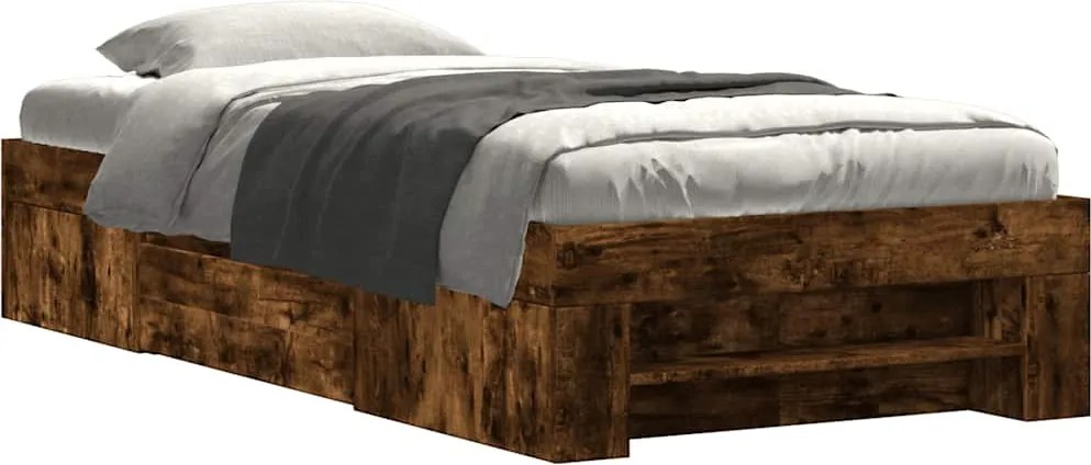 Rám postele bez matrace kouřový dub 90x190 cm kompozitní dřevo 3295524