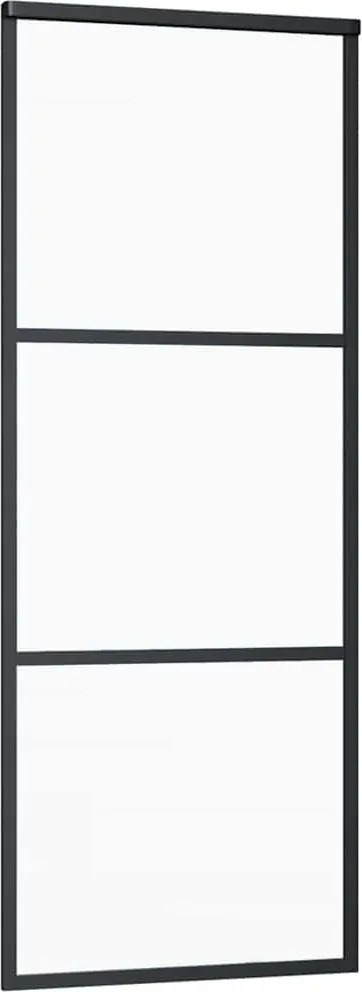 Posuvné dveře s kováním 76x205 cm ESG sklo a hliník 3332806
