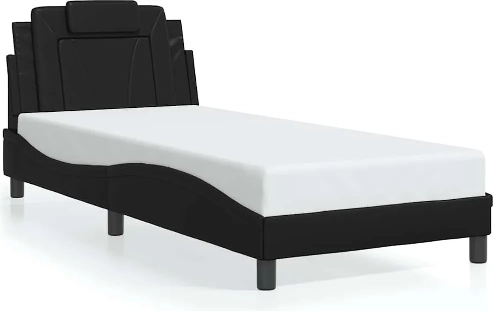 Rám postele Viana bez matrace černý 90x200 cm umělá kůže 3208068