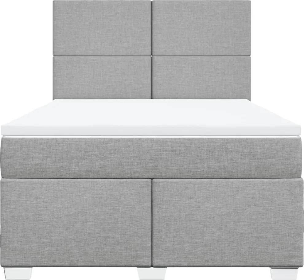Box spring postel s matrací světle šedá 160 x 200 cm textil 3290532