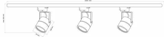 Bodové svítidlo v lištovém systému PRAHA 3xGU10/10W/230V černá