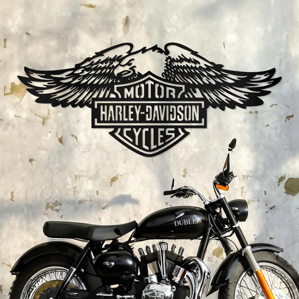 DUBLEZ | Dřevěný obraz - Logo Harley Davidson | Obraz