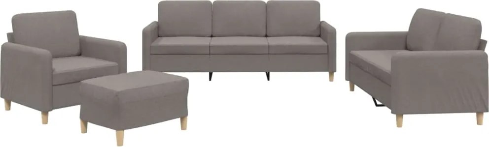 4dílná sedací souprava s poduškami taupe textil 3202069