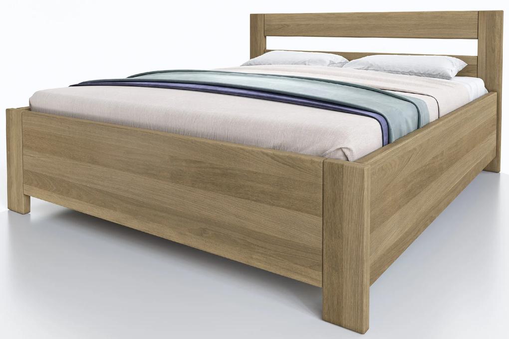 Vlastní výroba Dubová postel Romana s úložným prostorem